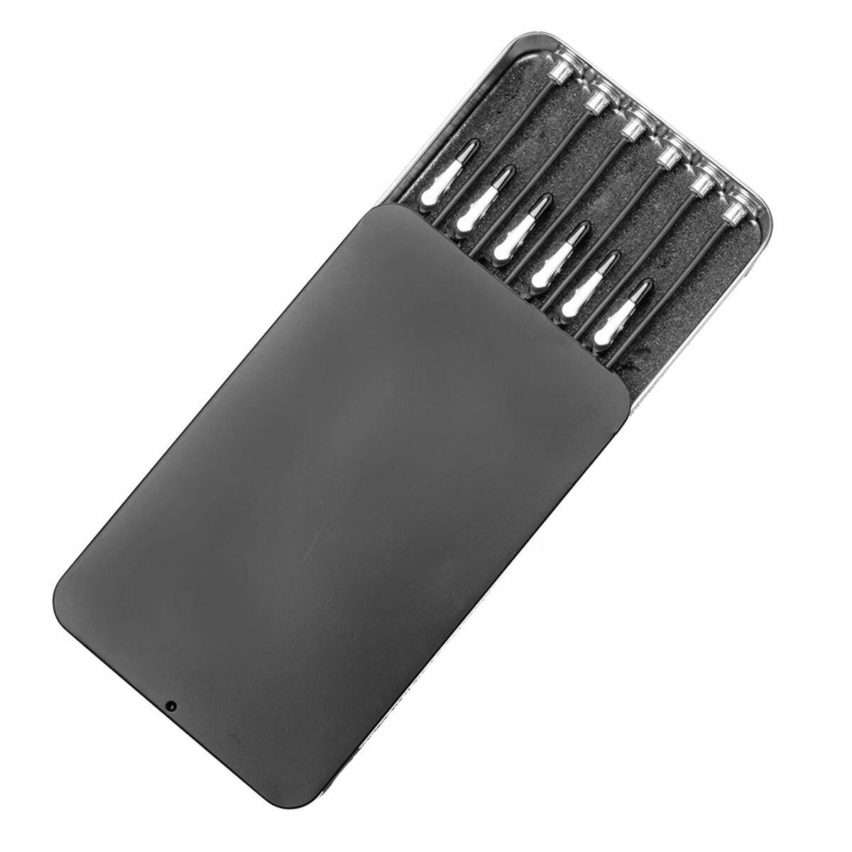 Набор зажимов "Крокодил", с магнитным стержнем, в металлическом кейсе, чёрный