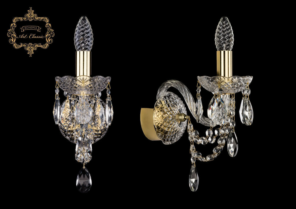 Бра, настенный светильник Art Classic 10.12 10.12.1.141. Gd. Sp, E14, IP20, Классический, Барокко