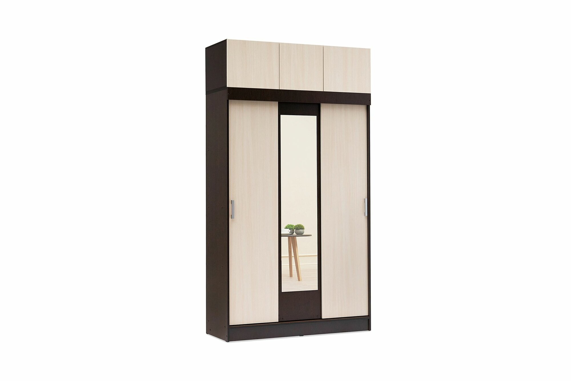 Шкаф-купе "Рубин" цвет венге / дуб беленый, размер 130х52х240 см