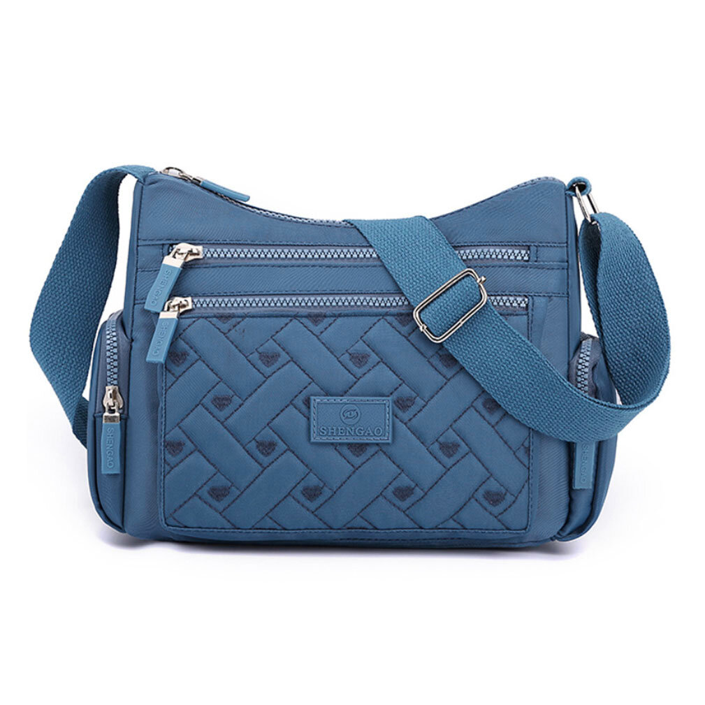 Непроницаемая оксфордская сумка-бандуль для женщин, легкая и расстегнутая сумка с регулируемой повязкой и несколькими карманами на молнии, основная нейлоновая сумка для повседневного использования.