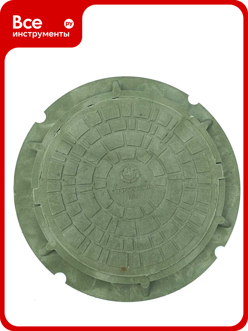 Люк полимерно-композитный Агросток легкий малый 760х580х50 мм 1,5 т (зеленый) 30440, 50мм