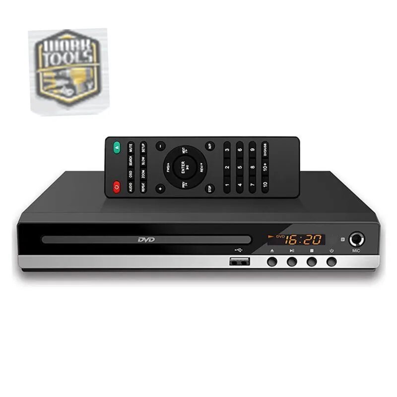 DVD-плеер с поддержкой USB и DVD, черный цвет - для домашнего кинотеатра