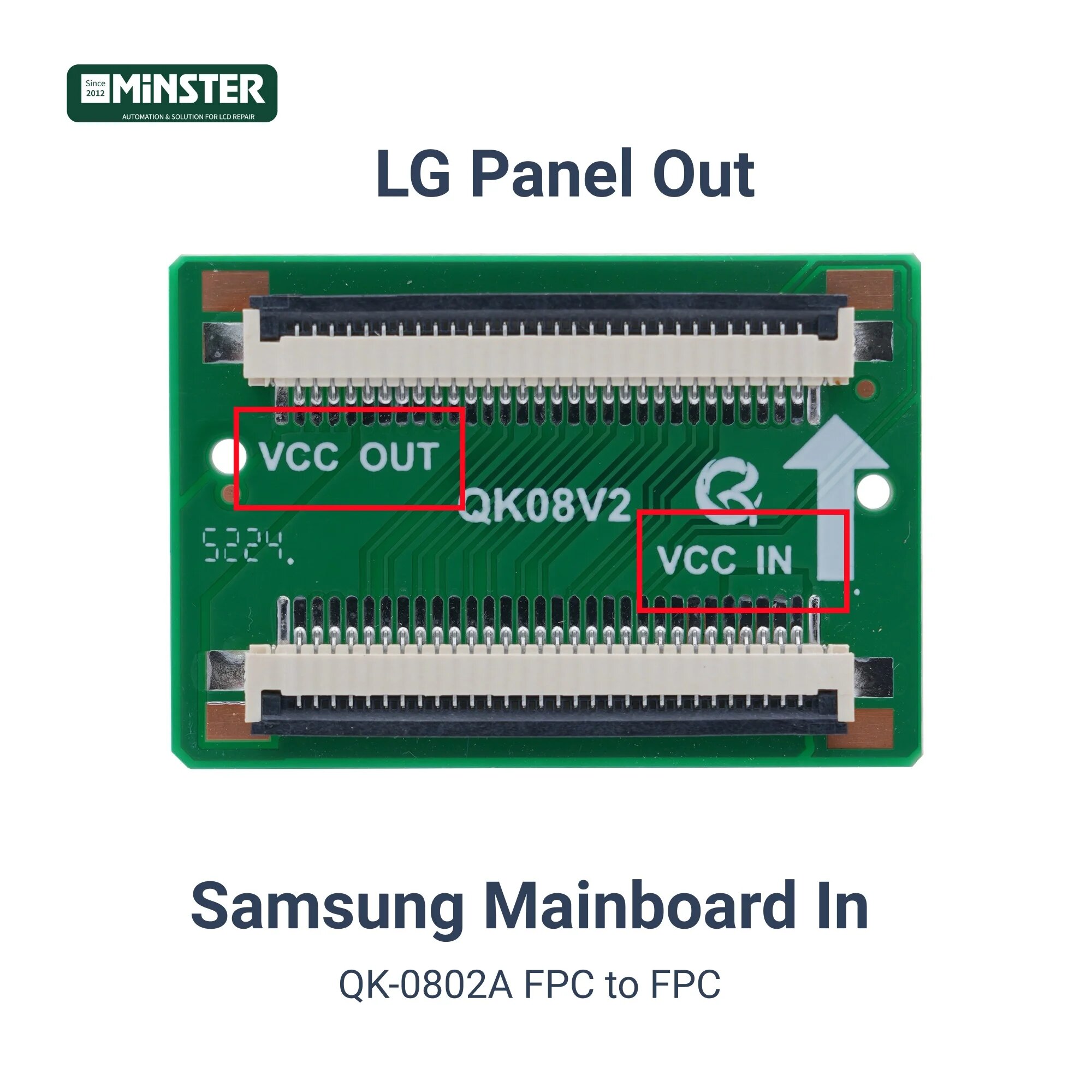 Плата-адаптер LVDS 30Pin-30Pin для ремонта ЖК/LED-экранов телевизоров LG 1PCS, QK-0802A FPC to FPC