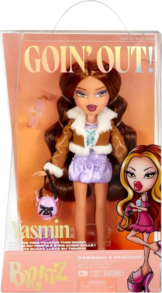 MGA Bratz Goin Out Fashion Doll Yasmin / Коллекция модных кукол с очками, расческами и аксессуарами для одежды подходит для подарков на день рождения детям от 6 лет и старше