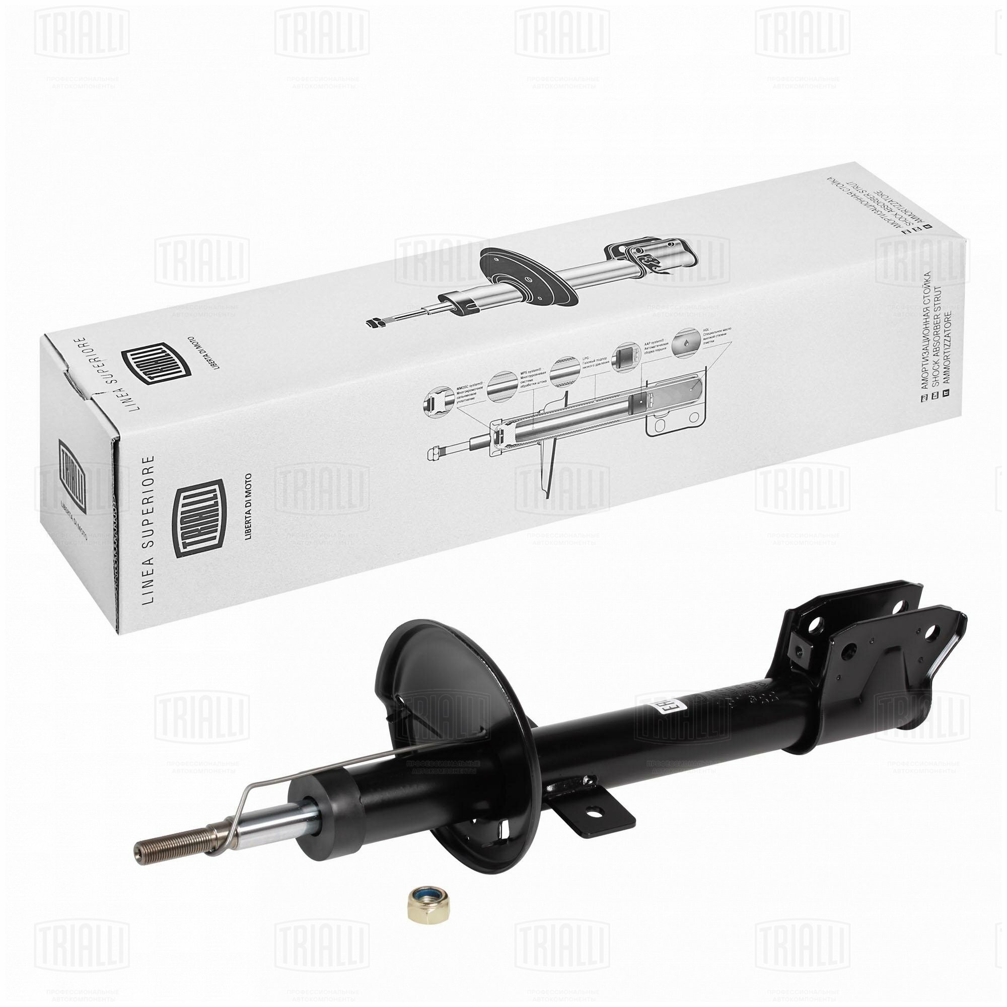 Амортизатор Renault Duster 10-, Kaptur 15-; Nissan Terrano 14- (4 x 4) задний Trialli газовый