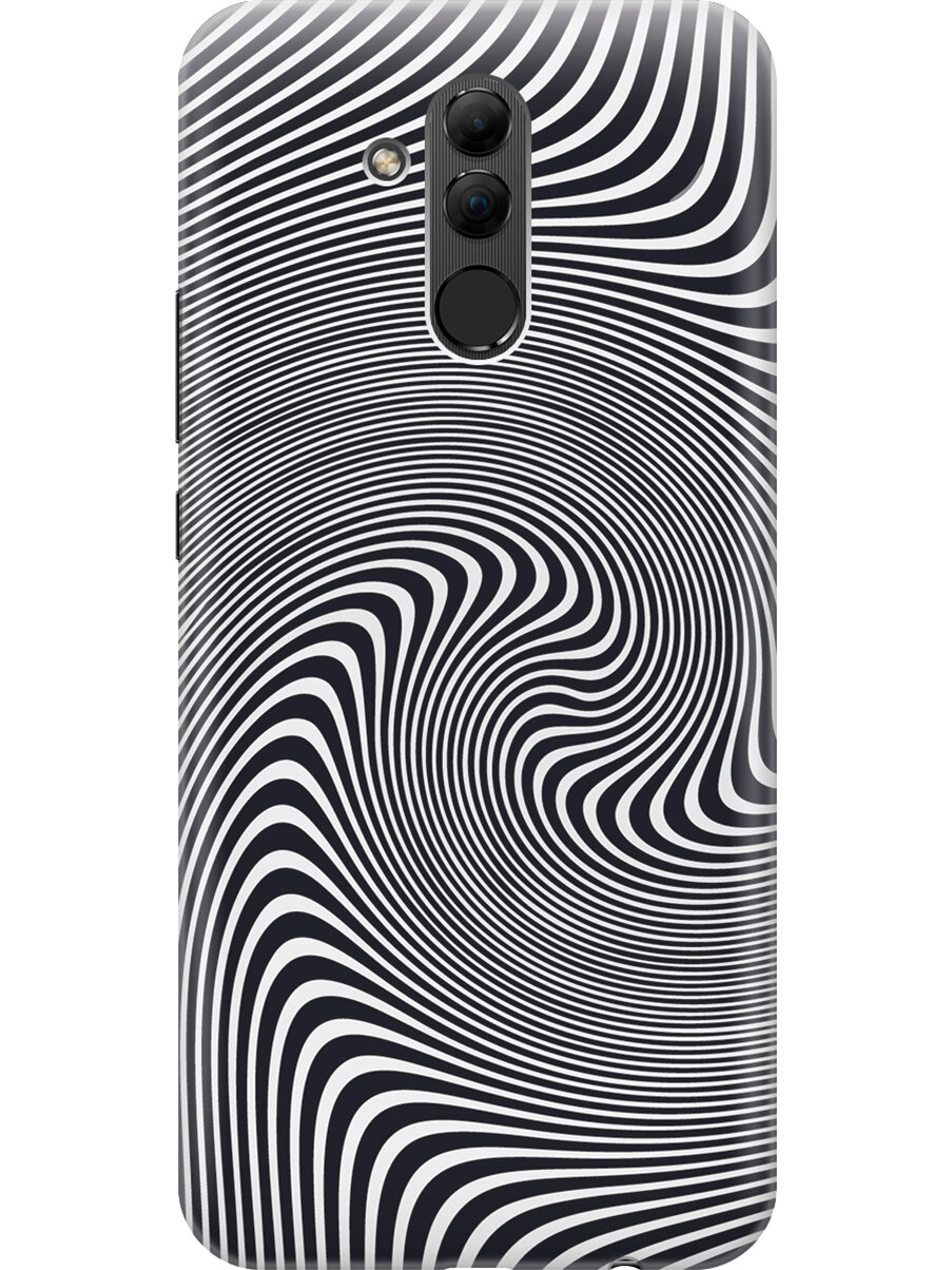 Силиконовый чехол на Huawei Mate 20 Lite, Хуавей Мейт 20 Лайт с эффектом блеска "Черно-белая иллюзия"