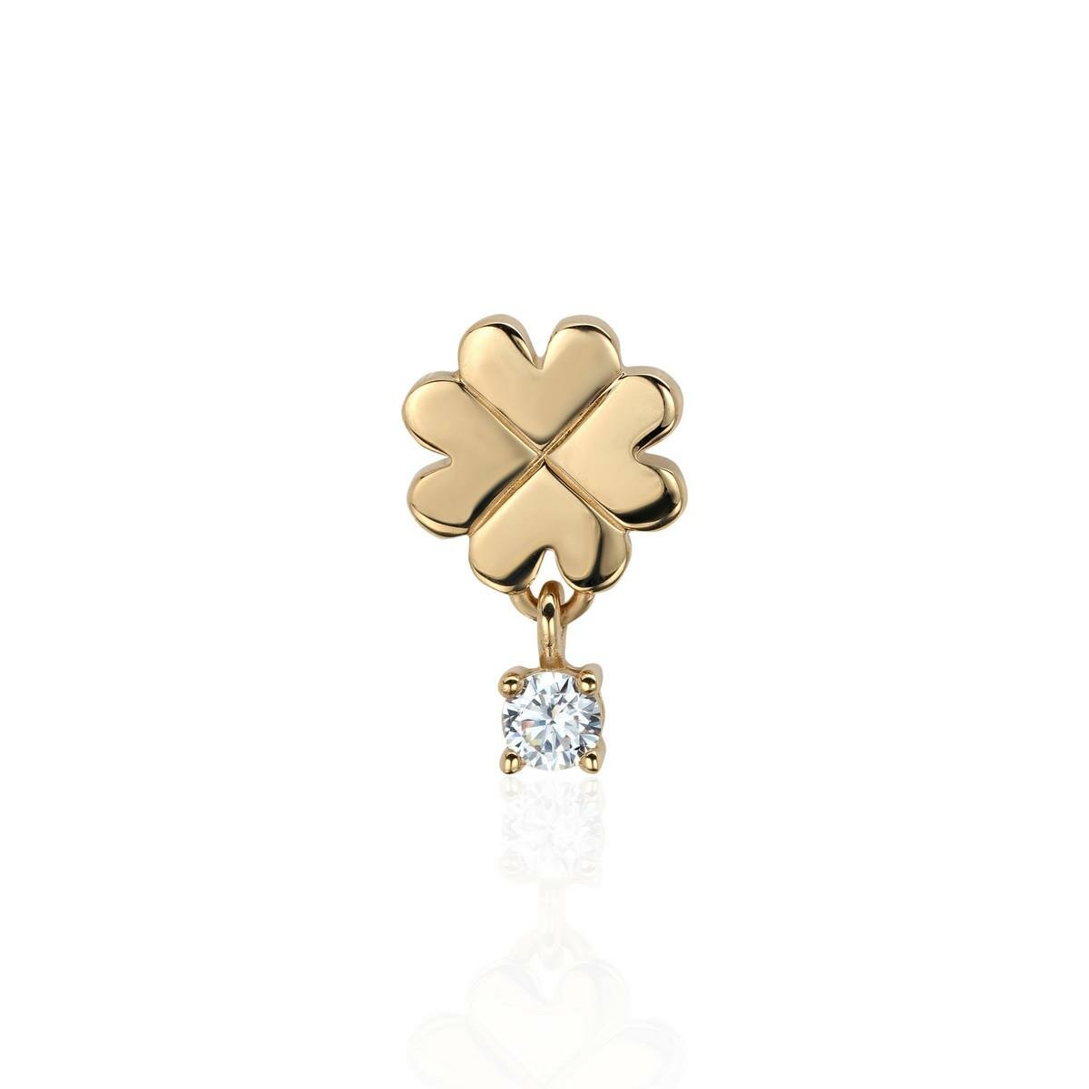 Подвеска, желтое золото, 585 проба, фианит