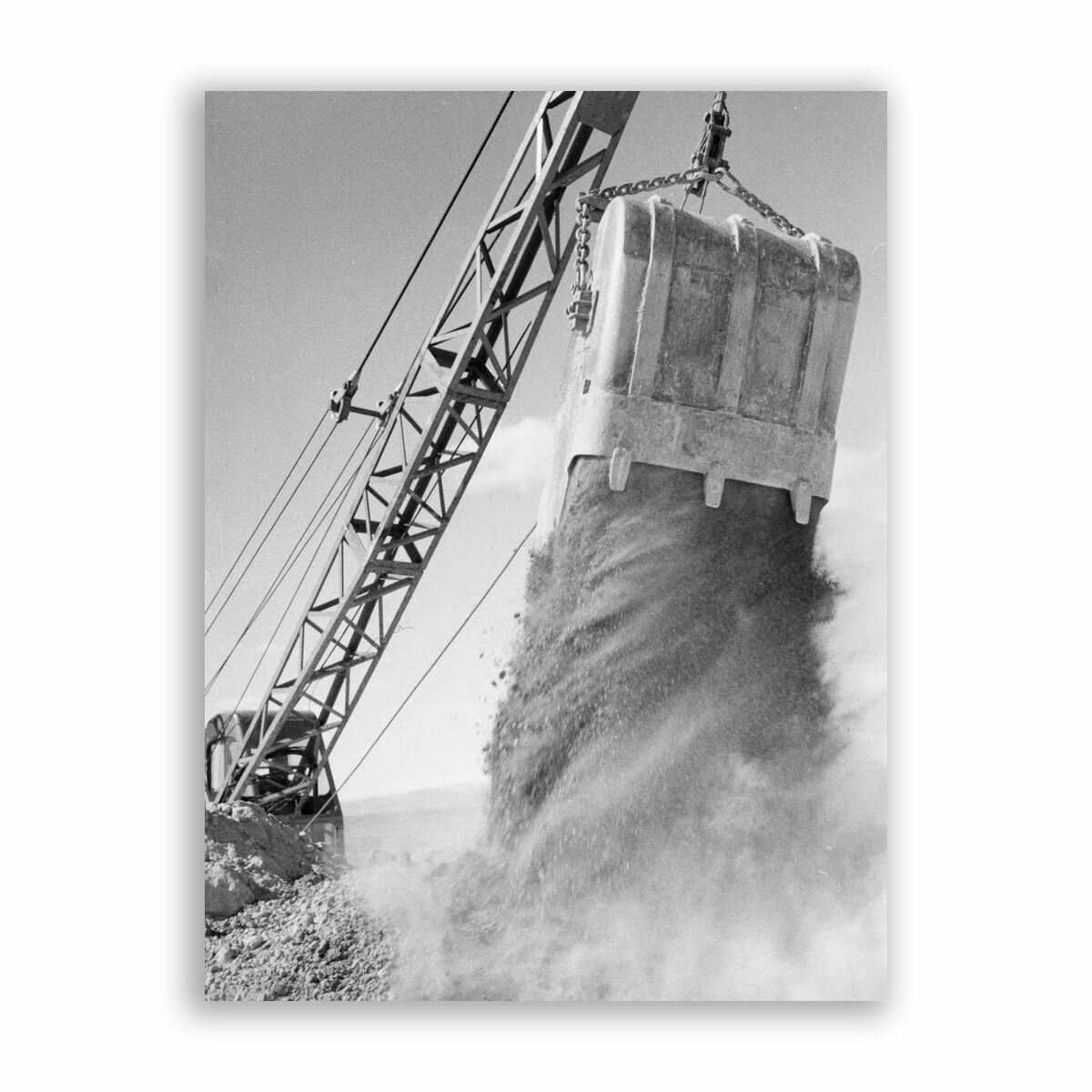 Советский постер, плакат на бумаге / Советский экскаватор / Размер 40 x 53 см