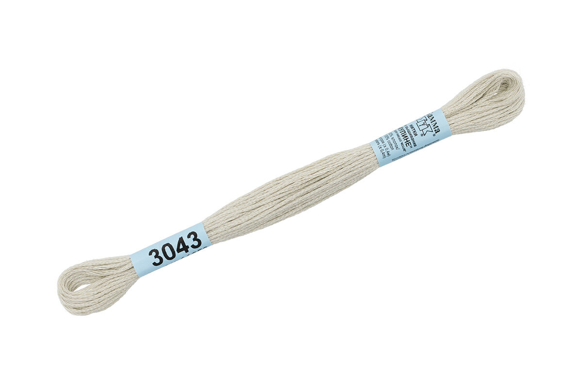Мулине GAMMA нитки для вышивания 8м. 3043 лен натуральный 1 штука.