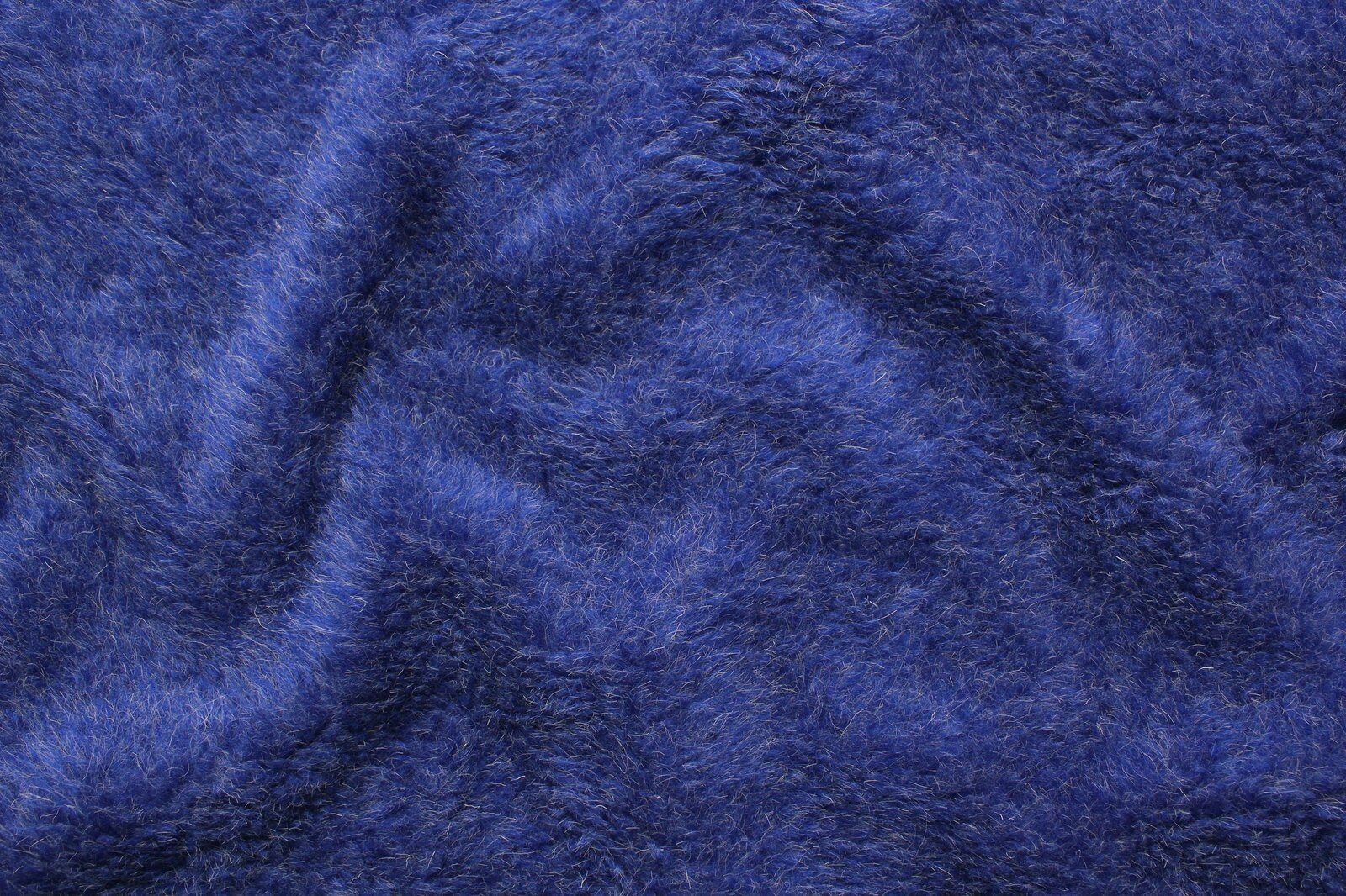 Ткань Мех искусственный из натуральной шерсти «овчина» седой синий яркий, 720 г/пм, ш150см, 0,5 м
