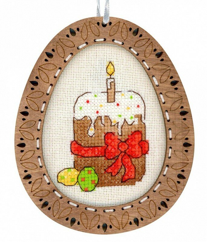 Набор для вышивания Щепка #О-094 Миниатюра. Пасхальная композиция, Счетный крест, 10 х 12 см