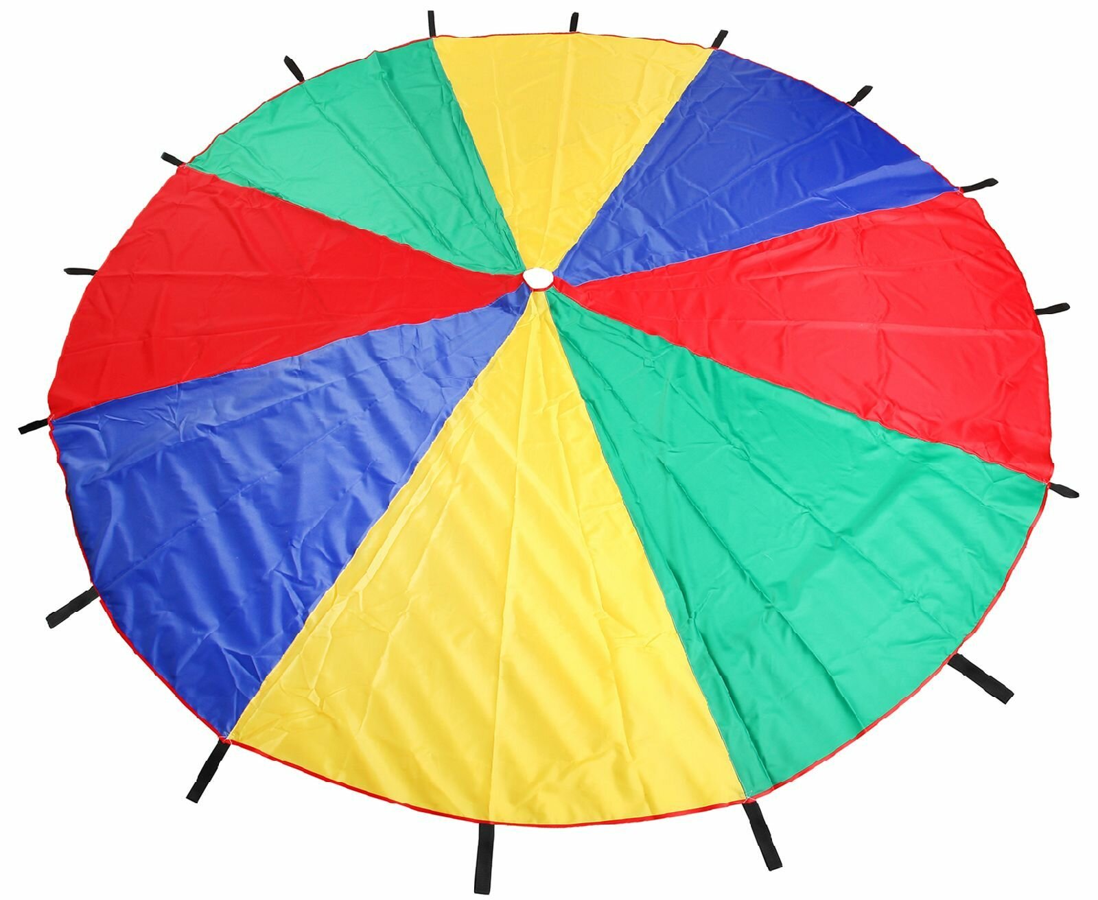 Парашют, инвентарь для эстафет, конкурсов и соревнований, реквизит для подвижных игр на свежем воздухе и весёлых стартов, 8 секторов, d 3 м, 16 ручек, цвета микс