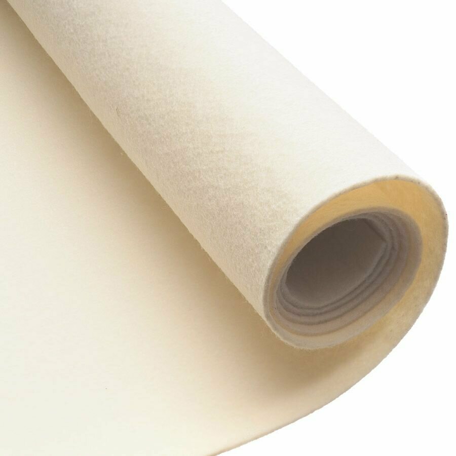 Фетр однотонный твердый 2 мм в рулоне 100 х 100 см, молочный С09, плотность 280 г/м2