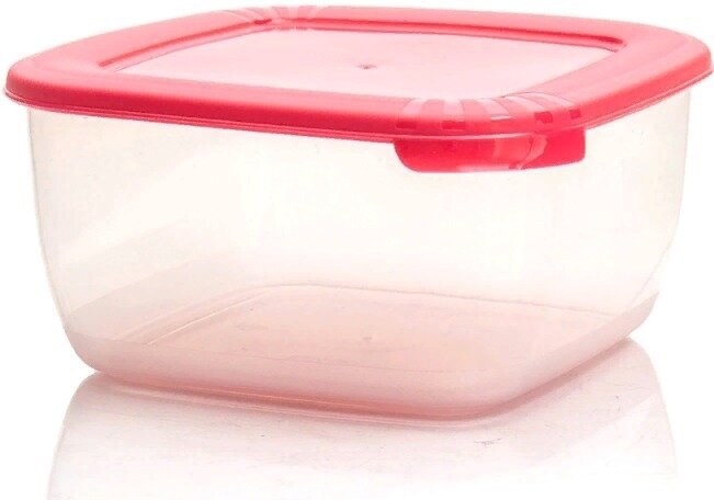 Контейнер для хранения продуктов Полимербыт Лайт полипропилен с крышкой, прозрачный 14.5×14.5×7см объем 0.95л / емкость герметичная для СВЧ