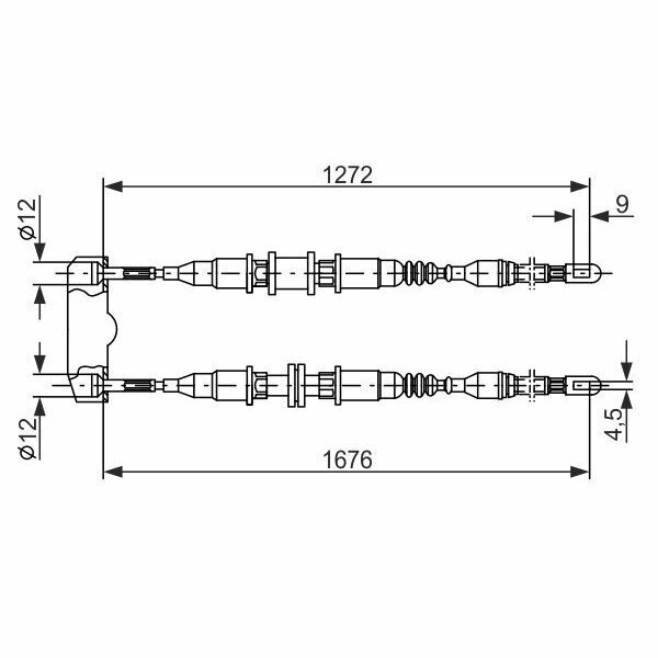 Трос ручного тормоза для автомобиля Vauxhall Opel Daewoo, BOSCH 1 987 477 136 (1 шт.)