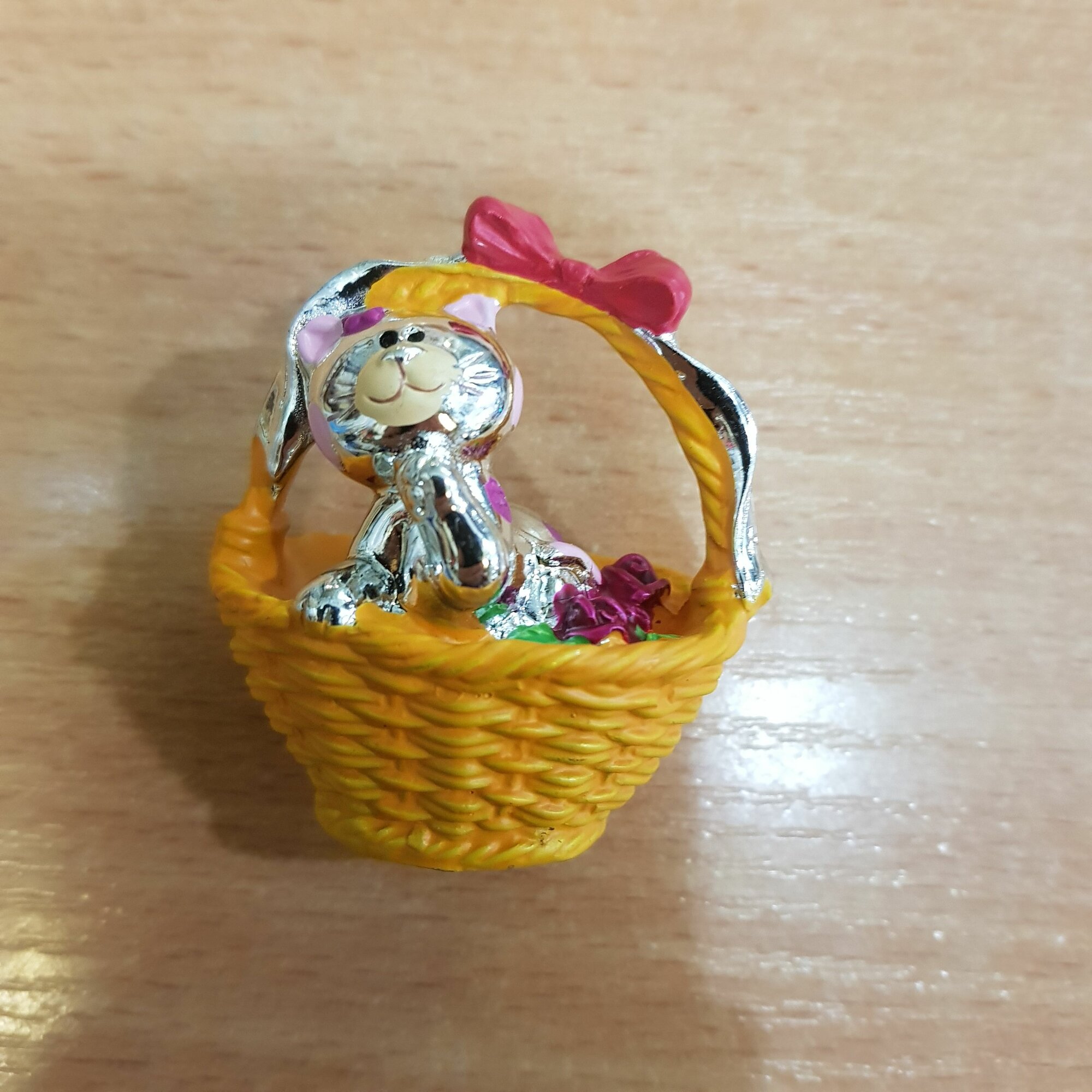 Фигурка декоративная "Кошечка в Корзинке" 5х4,5х3см, полистоун, 4477А