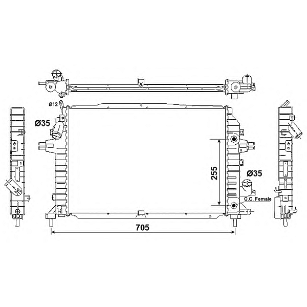 NRF 53082 (1300275 / 13171432) радиатор охлаждения двигателя Opel (Опель) Zafira (Зафира) 1.9d 05-