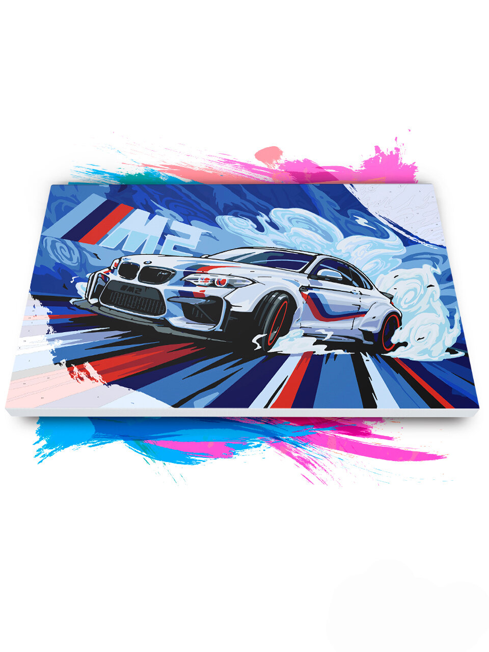 Картина по номерам на холсте BMW 2 Дрифт, 80 х 120 см