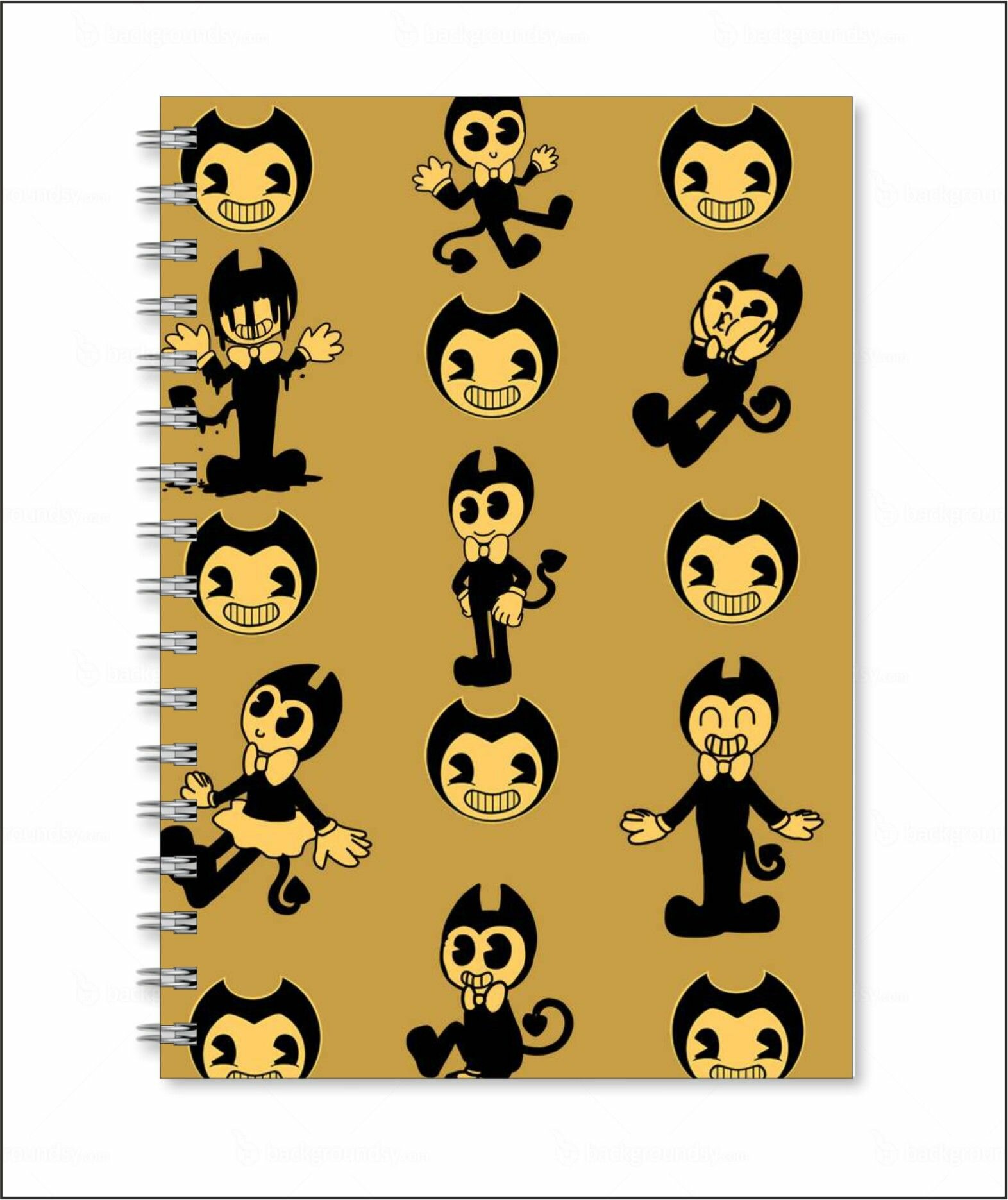 Тетрадь формата А5 с принтом "Бенди и чернильная машина"