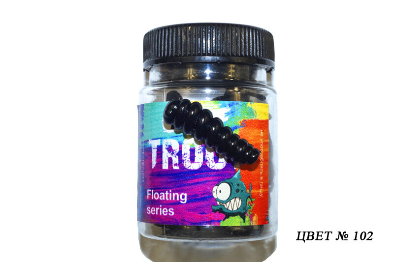 Силиконовая приманка ASL на форель "Личинка" цвет №102, L- 4см (1,8"), 7шт/уп