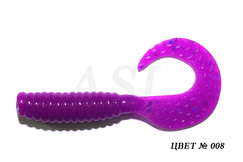 Силиконовая приманка ASL "Твистер" цвет № 008, L-5см (2"), 10шт/уп