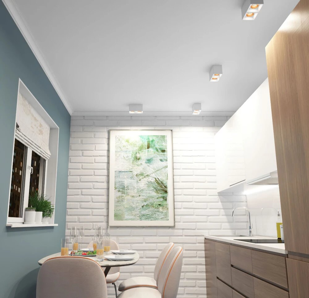 DK3085-WHBR Светильник накладной IP 20 10 Вт GU53 LED белыйбронзовый пластик