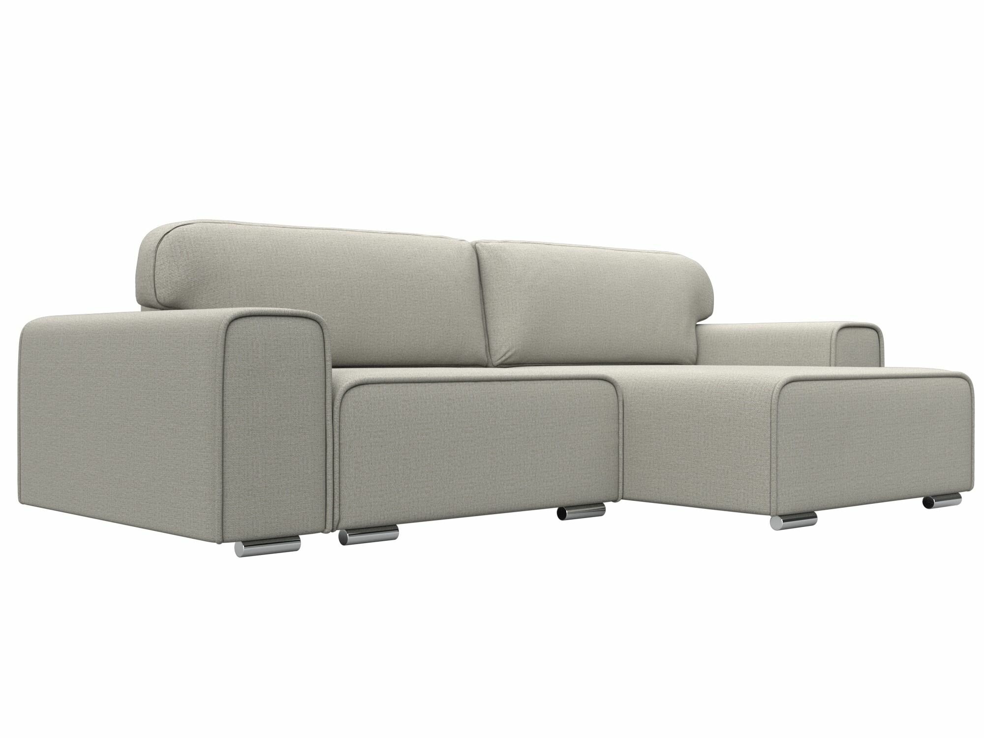 Диван угловой Лига-029 правый угол, рогожка Амур бежевый