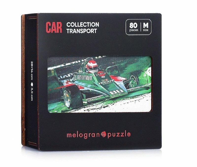 Пазл деревянный Melograno puzzle Collection Transport Гоночный автомобиль зеленый 28x14 см 80 деталей MPZCT24-M 3+