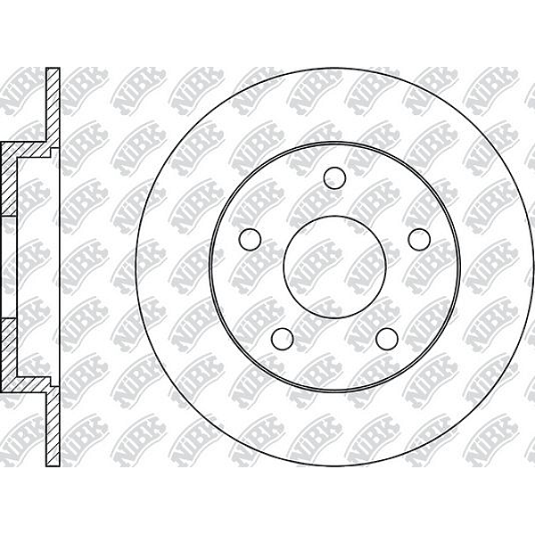 NIBK rn1565 (B45G26251A / RN1565) диск тормозной Mazda (Мазда) 3 1.5 2013 - Mazda (Мазда) 3 2.0 2013 - Mazda