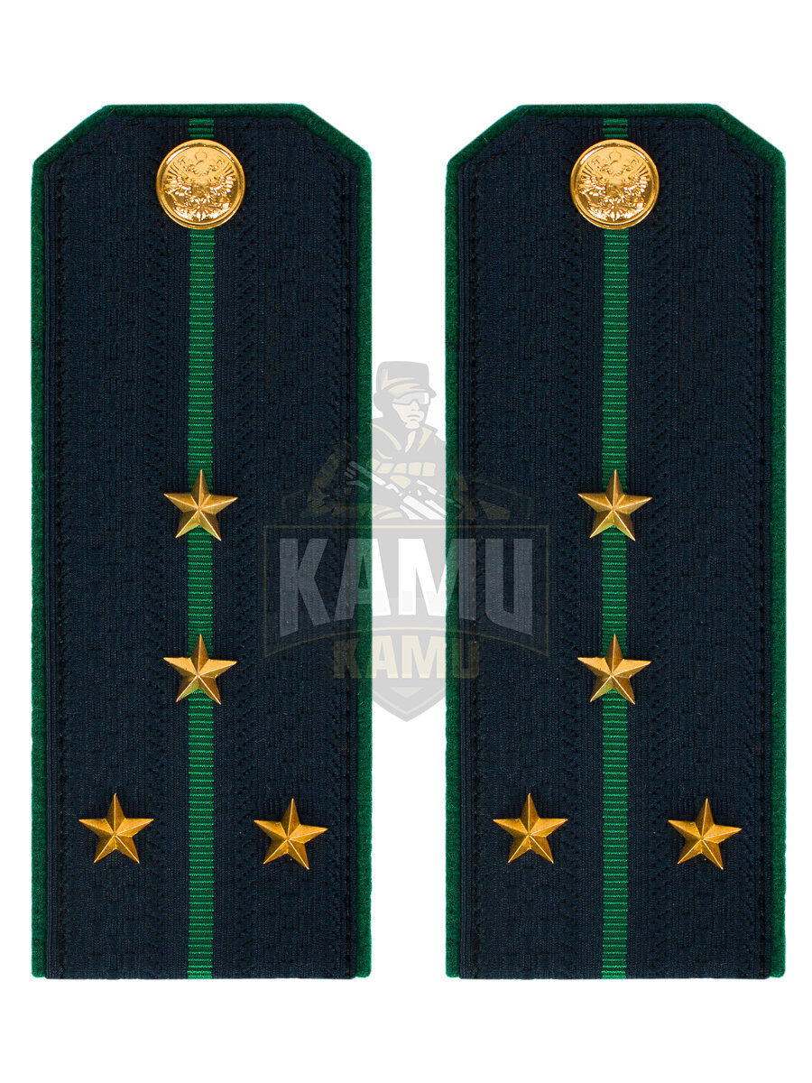 Погоны Пограничной службы Пс Фсб в сборе картон на китель звание Капитан 14х5,5см