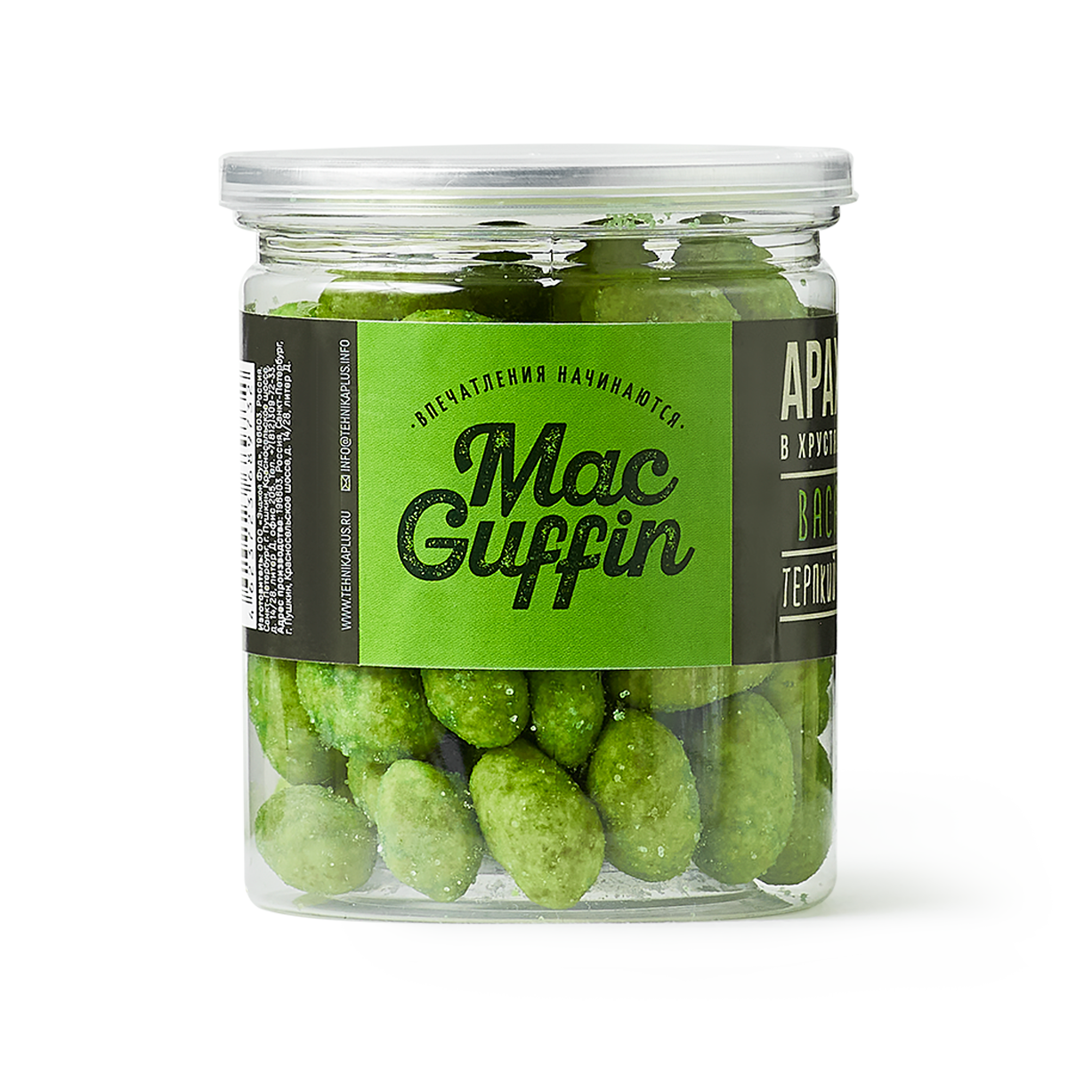 Арахис MacGuffin жареный в хрустящей оболочке, васаби, пластиковая банка, 90 г