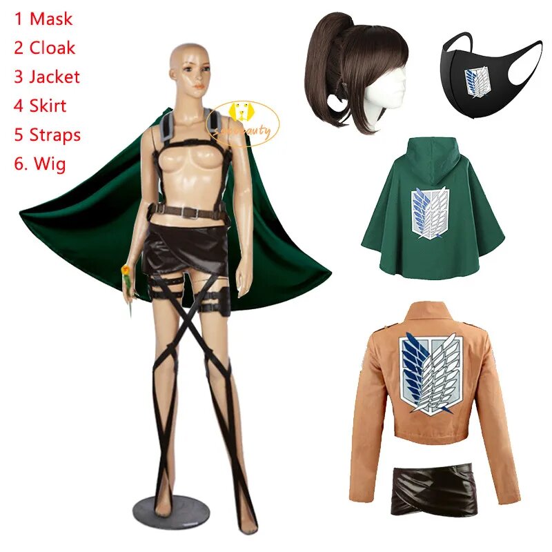 Косплей-костюм Саша Браус из Атаки Титанов М, 6 PCS