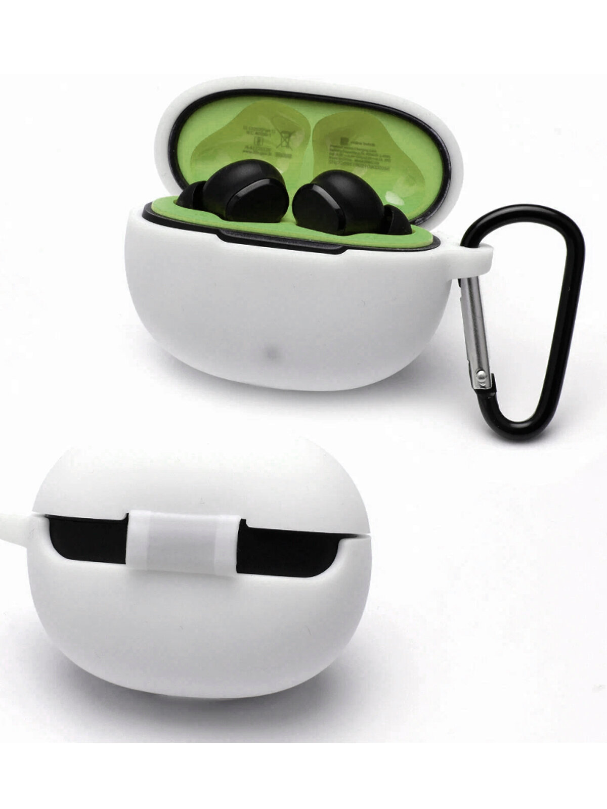 Силиконовый чехол для беспроводных наушников Realme Buds T110 белый