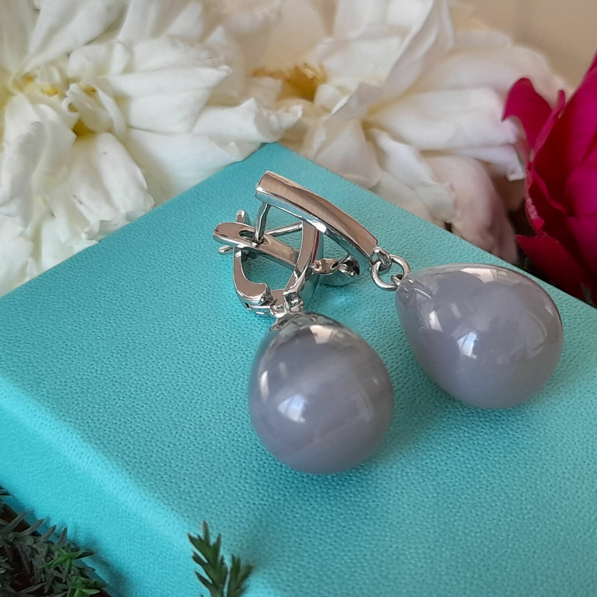 Серьги, агат