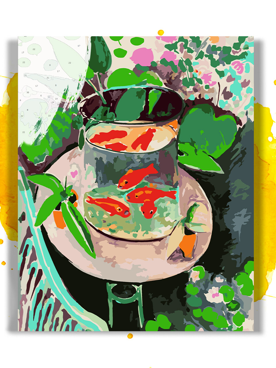 Картина по номерам на холсте Анри Матисс - Красные рыбки, 30 х 40 см