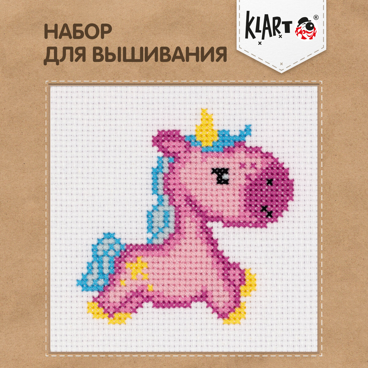 Набор для вышивания мини Klart 8-434 "Единорожка" 10.5 х 10 см