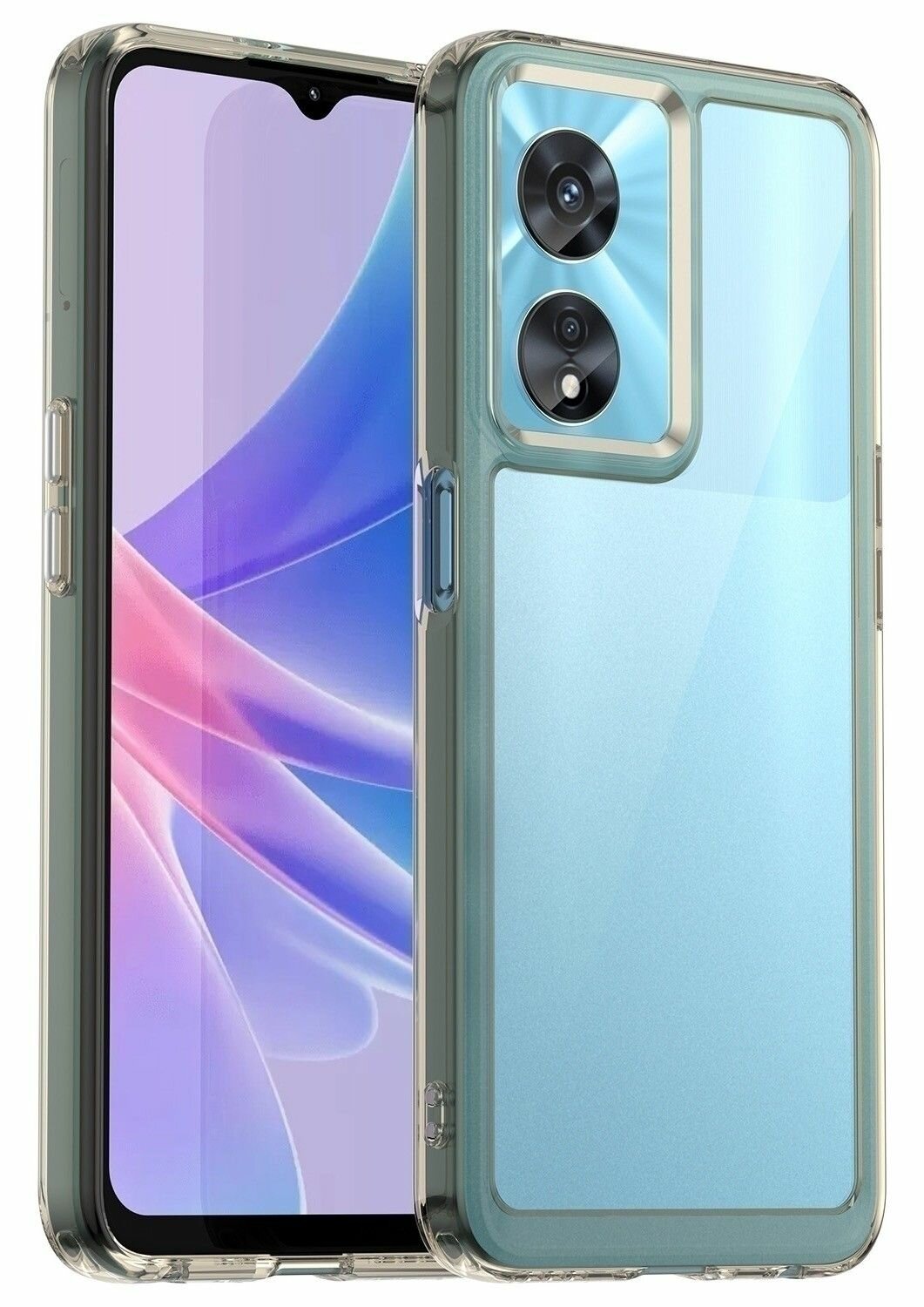 Чехол для OnePlus Nord N20 SE пластиковый с силиконовой окантовкой серый