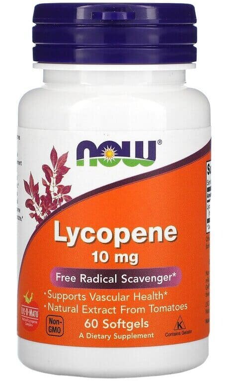 NOW Foods Lycopene 10 мг 60 гел. капсул