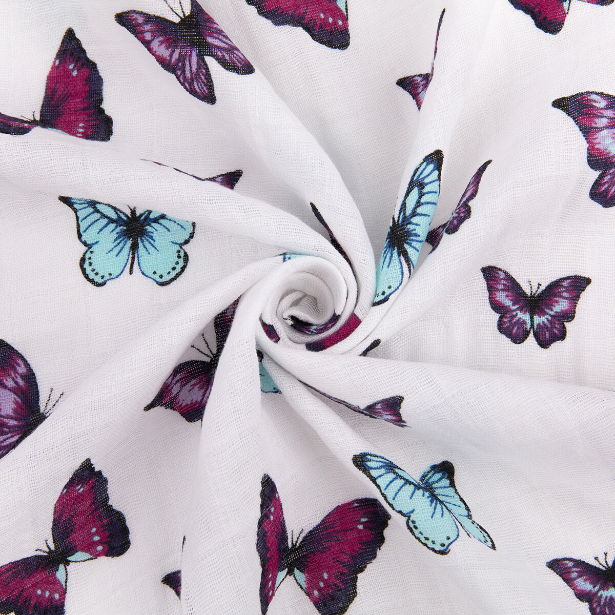 Ткань муслиновая отрез 100x125 см 100% хлопок "PEPPY" EMBRACE, Shannon Fabrics, empapillions magenta