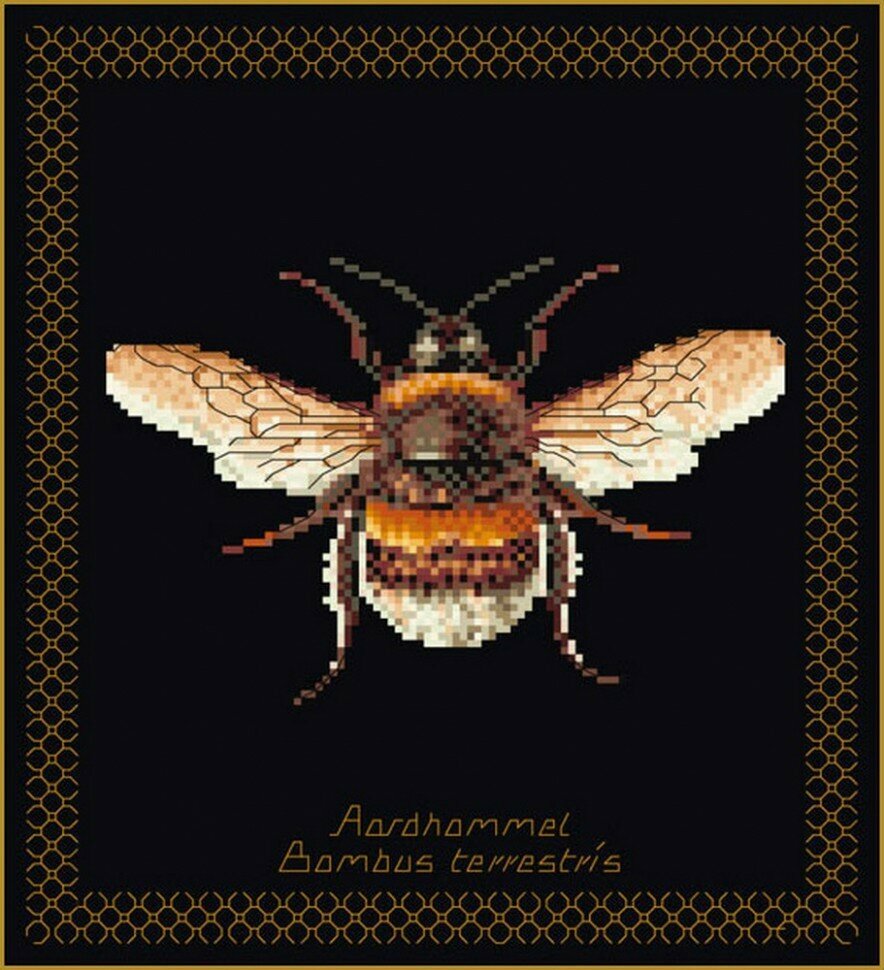 Набор для вышивания Thea Gouverneur #3018.05 Bumble Bee (Шмель), Счетный крест, 17 x 18 см