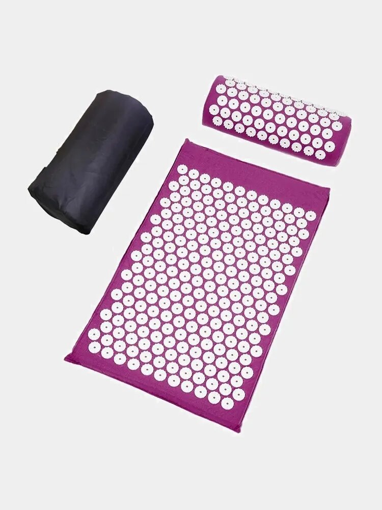 Акупунктурный набор аппликаторов Кузнецова валик + коврик, фиолетовый