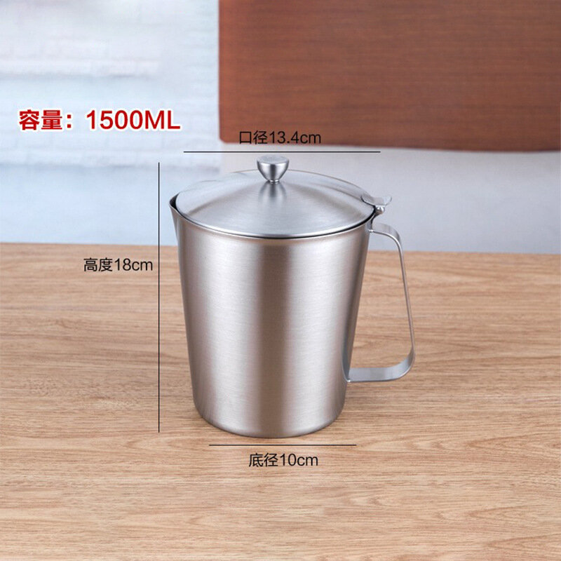 Утолщенный мерный стакан из нержавеющей стали 304, 2000 мл, для молока, чая, кофе, с шкалой, 2 л, лабораторный стакан, такой же, как лабораторный