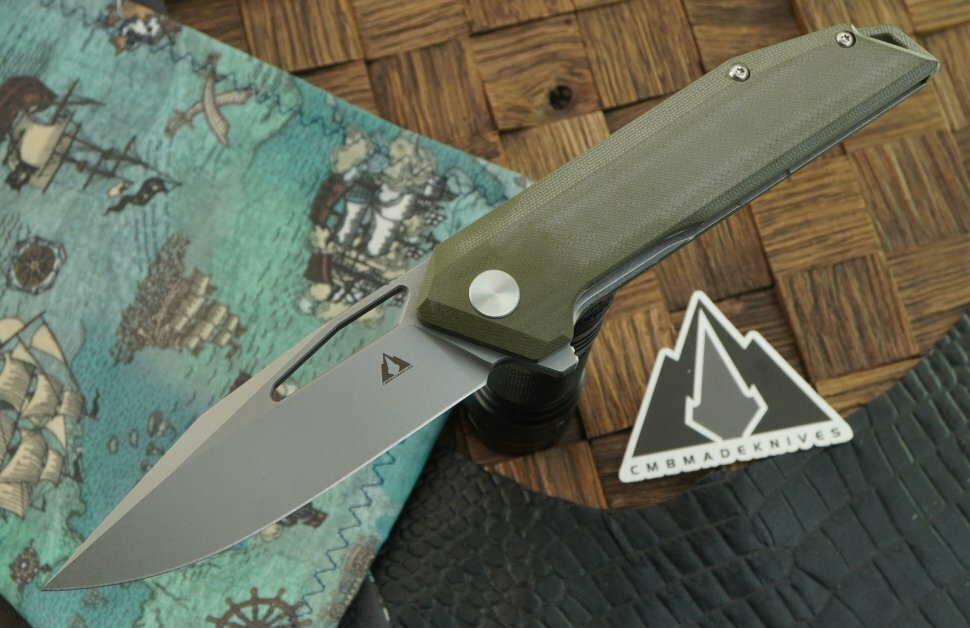 Складной нож CMB Made Knives Lurker, сталь D2, SB, рукоять зеленый G-10