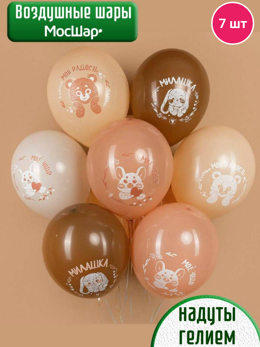 Набор воздушных шаров с гелием, латексные шарики на день рождения 7 шт