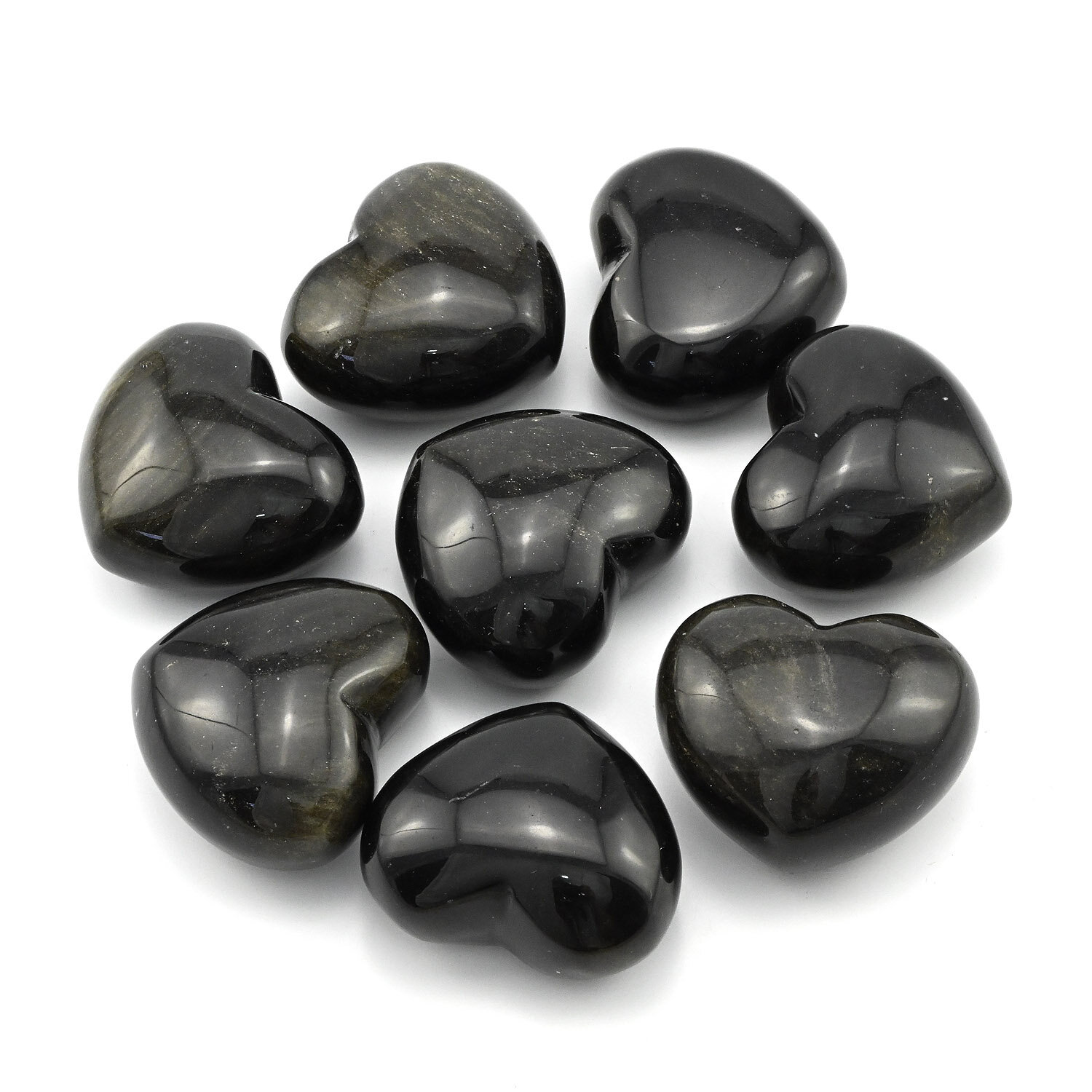 Сердце из обсидиана радужного, 45*40*24мм .