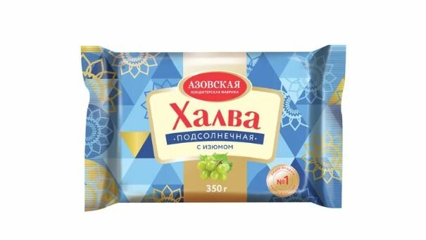 Азовская Фабрика Халва подсолнечная с изюмом,350 гр.