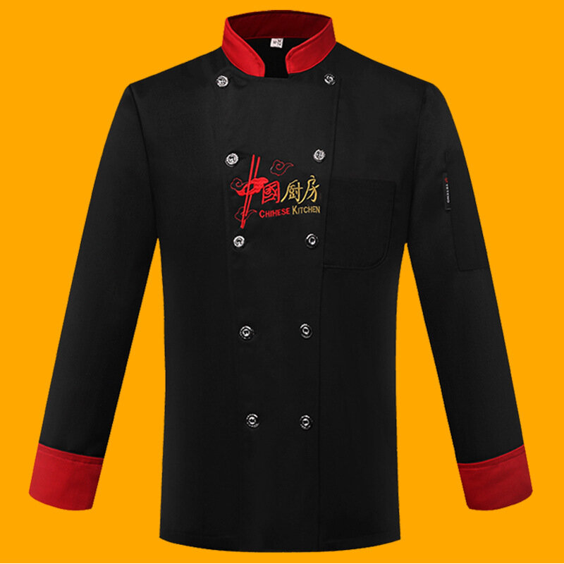 Комбинезон шеф-повара, с длинными рукавами, 5XL, черный