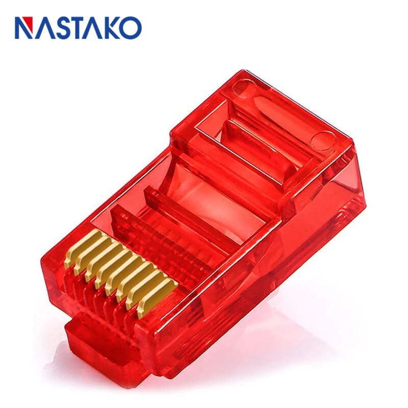 NASTAKO Разъемы RJ45 Cat5e/Cat6 30шт 30pcs EZ Cat5e, Red