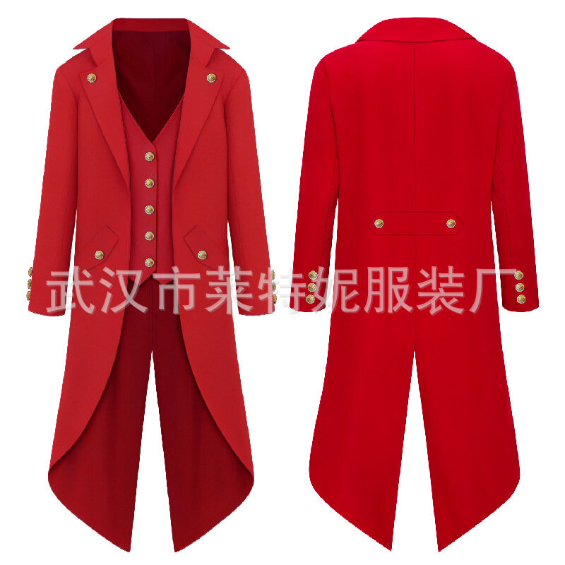 Костюм для косплея Amazon wish, средневековый ретро-стиль, ласточкин хвост, красный, 3XL