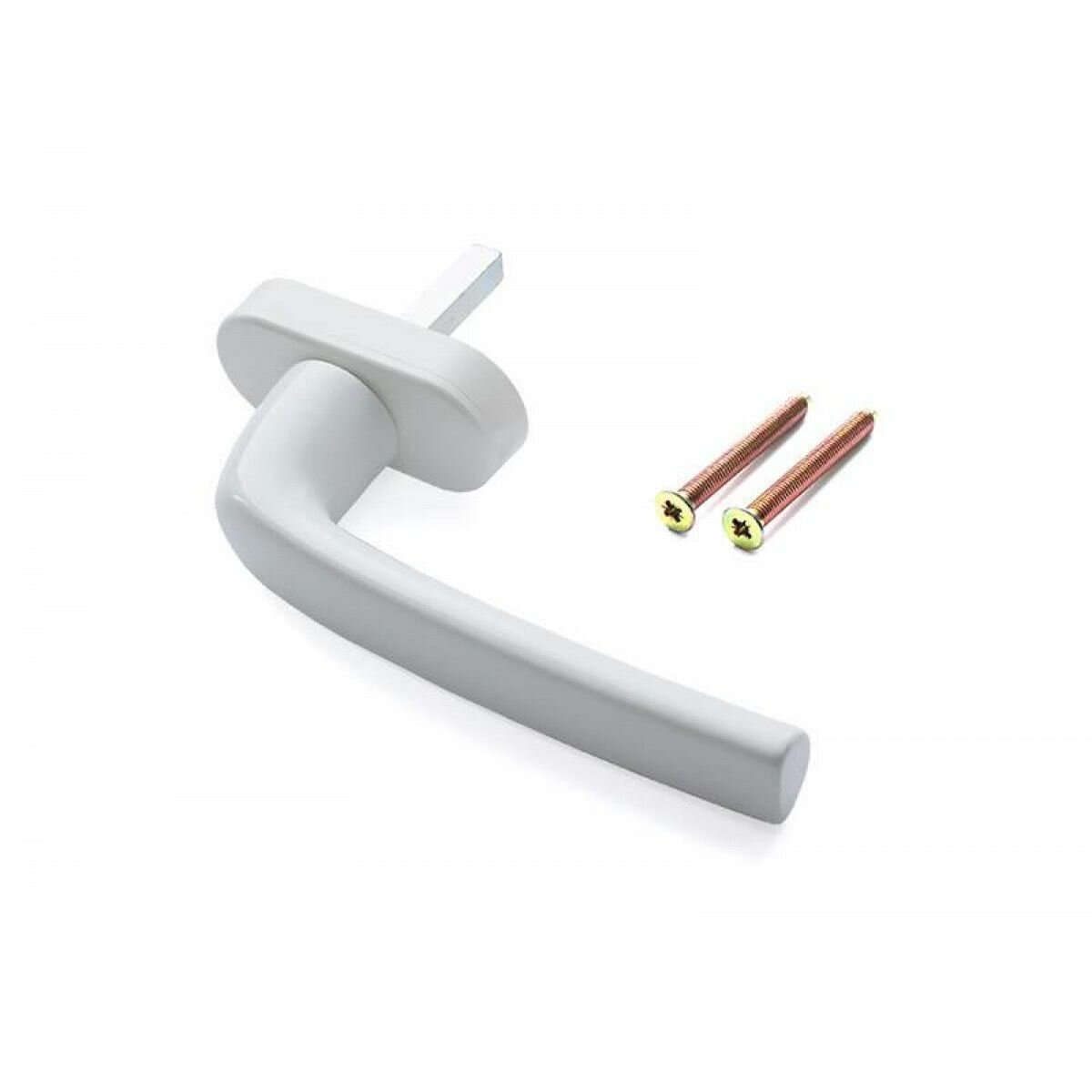 Ручка оконная Roto Samba, (арт. 787959) алюминиевая, 37 мм, 45, +2 винта (белый R072), с логотипом Roto